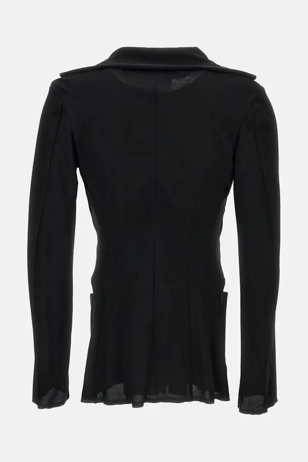 Junya Watanabe Fluid-fabric Jacket With Deconstructed Lapels - Nero
