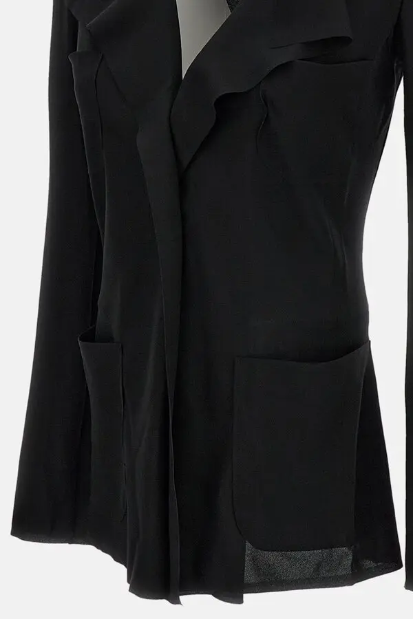 Junya Watanabe Fluid-fabric Jacket With Deconstructed Lapels - Nero