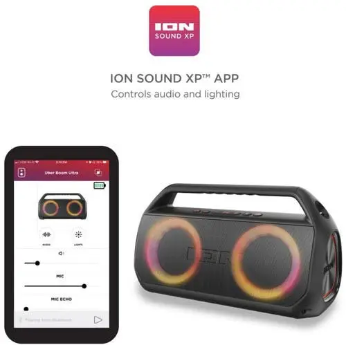 ION AUDIO Uber Boom Ultra Portable Bluetooth Speaker