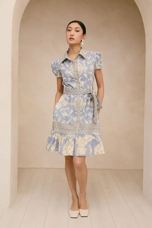 RAISHMA Etta Printed Cotton Poplin Midi Dress