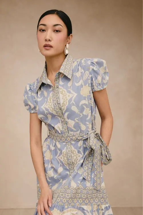 RAISHMA Etta Printed Cotton Poplin Midi Dress