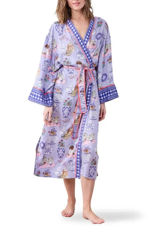 PRINTFRESH Satin Robe - Lavender Glaze