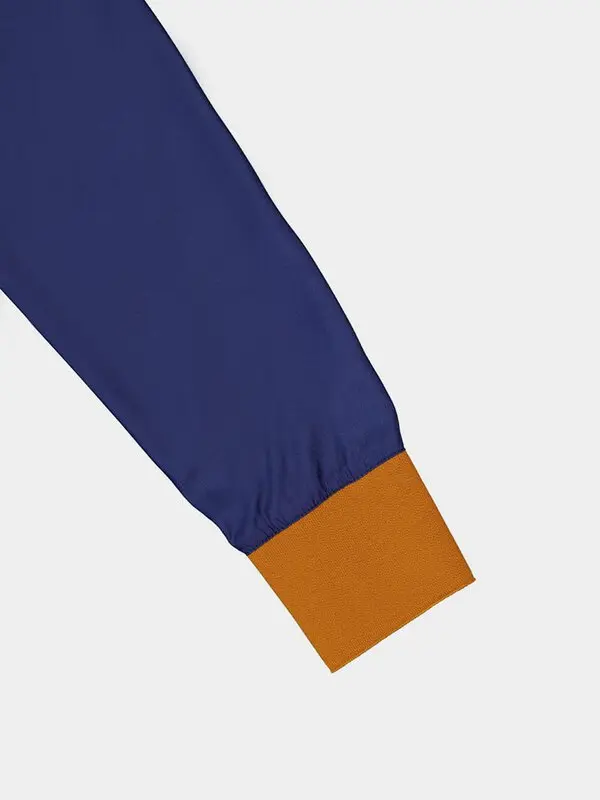 PAULA Diane Silk V-neck Top - Blue