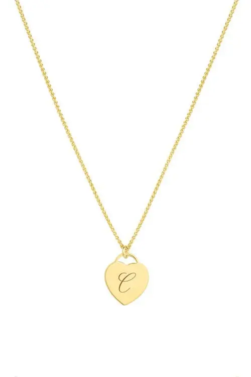 SET & STONES Alice Initial Heart Necklace - Gold/c