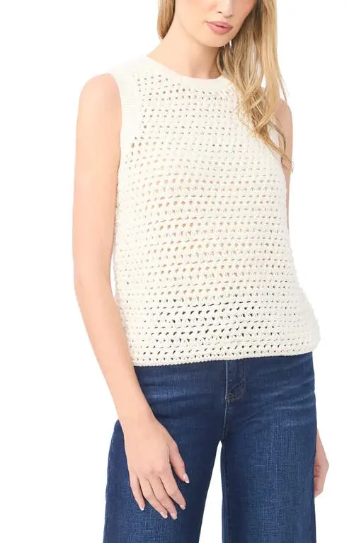 Halogen Open Stitch Sweater Tank - Eggnog