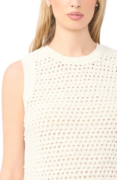 Halogen Open Stitch Sweater Tank - Eggnog