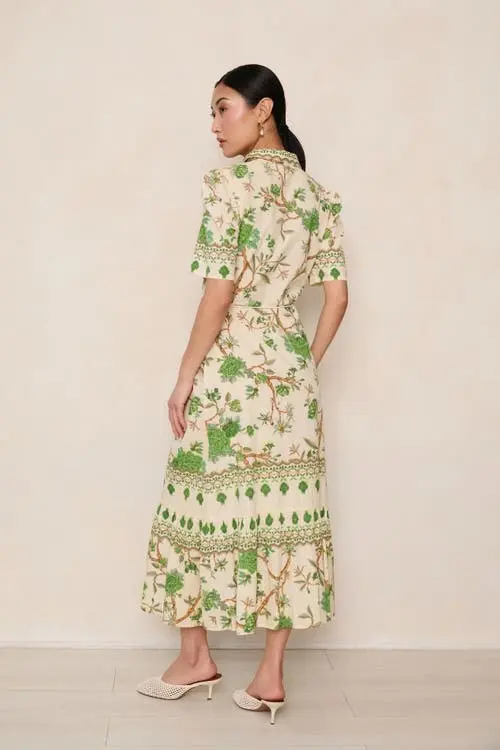 RAISHMA Printed Cotton Poplin Midi Dress