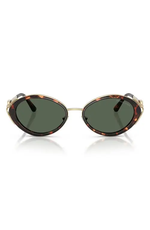Michael Kors Key West 53mm Oval Sunglasses - Luggage Tortoise/g15 Green