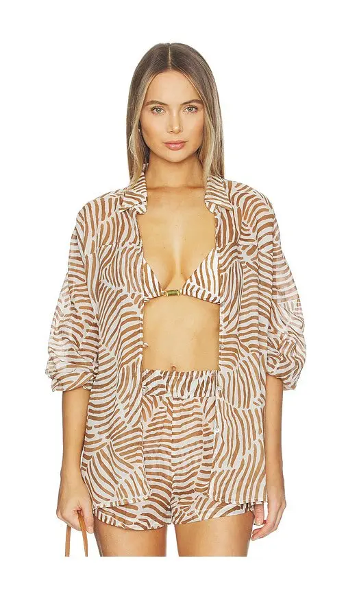VIX PAULA HERMANNY Moana Short Cover Up - Brown