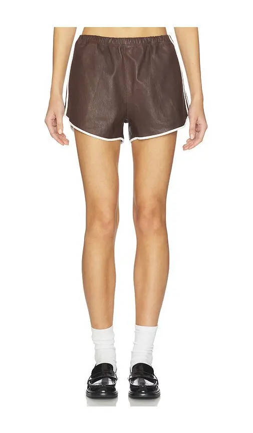 Sprwmn Dolphin Leather Shorts - Chocolate