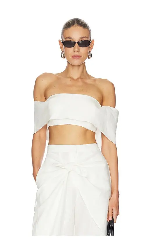 SELMACILEK Strapless Linen Top