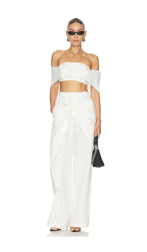 SELMACILEK Strapless Linen Top
