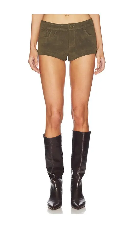 Superdown Faux Suede Short - Olive