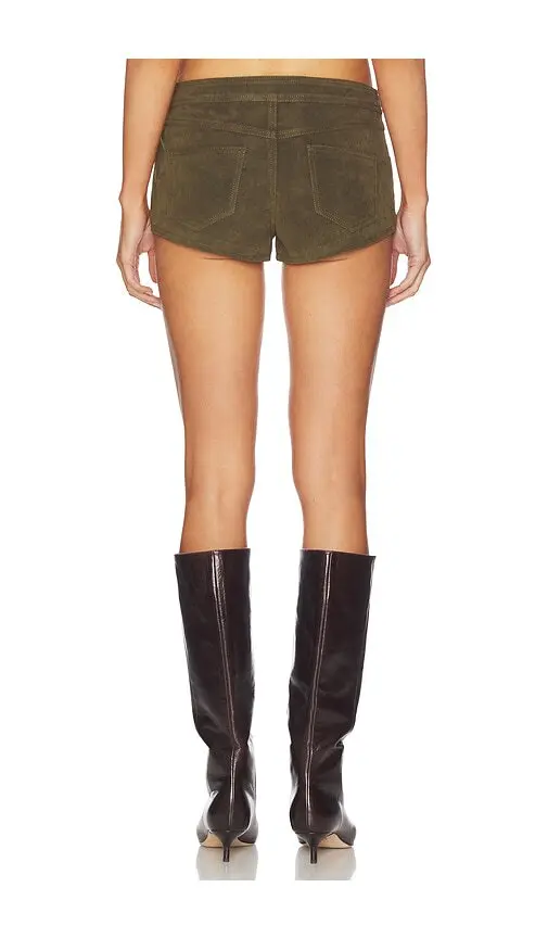 Superdown Faux Suede Short - Olive