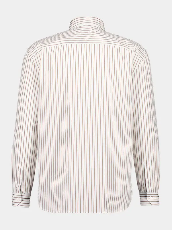 Saint Laurent Cassandre Striped Cotton Poplin Shirt