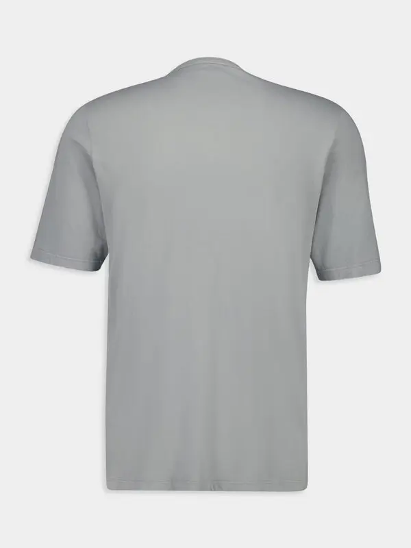 Saint Laurent Short-sleeve Crewneck Cotton T-shirt - Grey