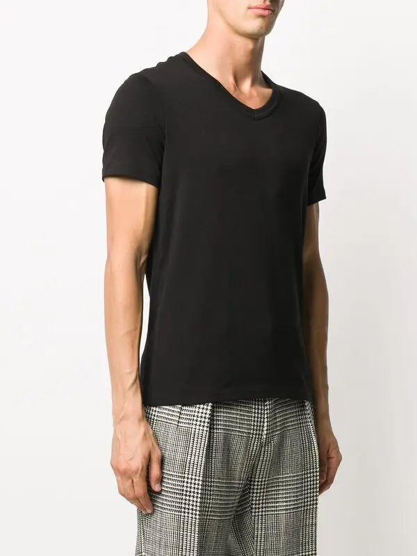 TOM FORD Cotton V-neck T-shirt - Black