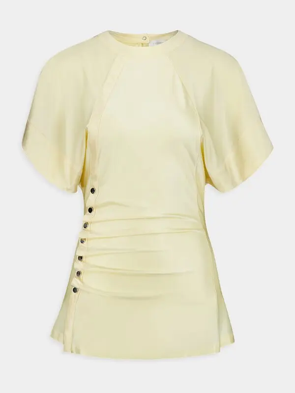 Rabanne Draped Stretch-jersey Blouse - Cream