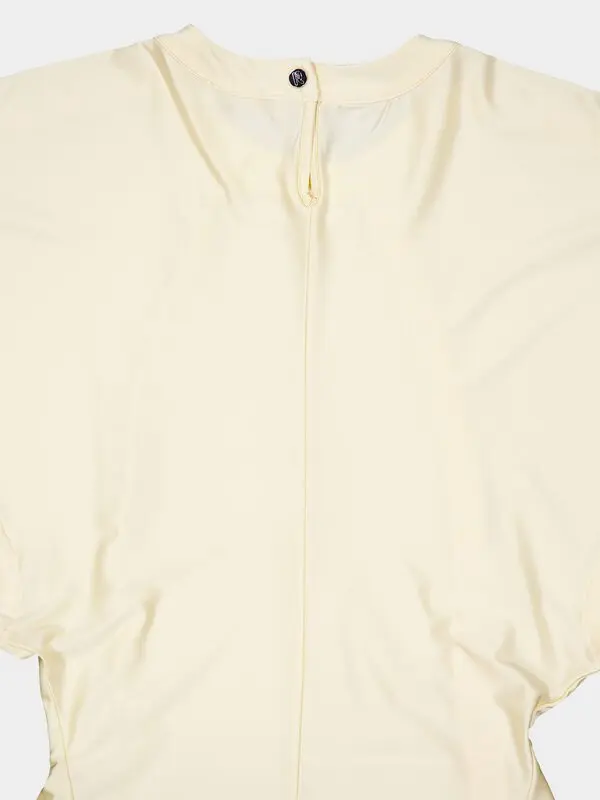 Rabanne Draped Stretch-jersey Blouse - Cream