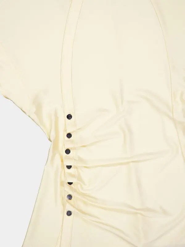 Rabanne Draped Stretch-jersey Blouse - Cream