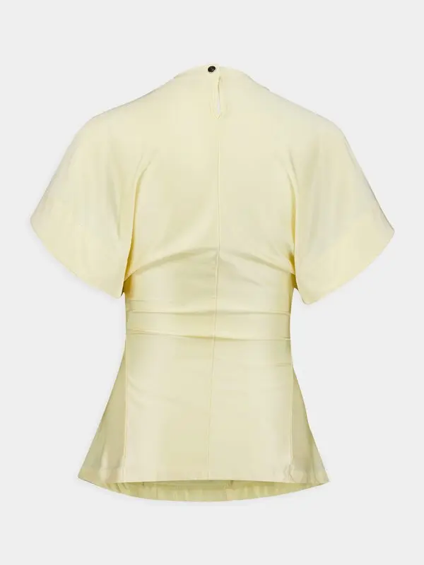 Rabanne Draped Stretch-jersey Blouse - Cream