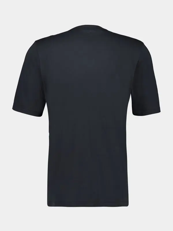Saint Laurent Tonal Embroidered Cotton T-shirt - Black