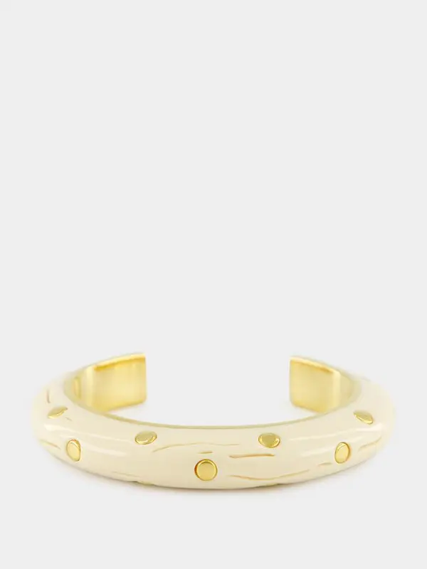 AURÉLIE BIDERMANN Studded Caftan Moon Bangle - Gold