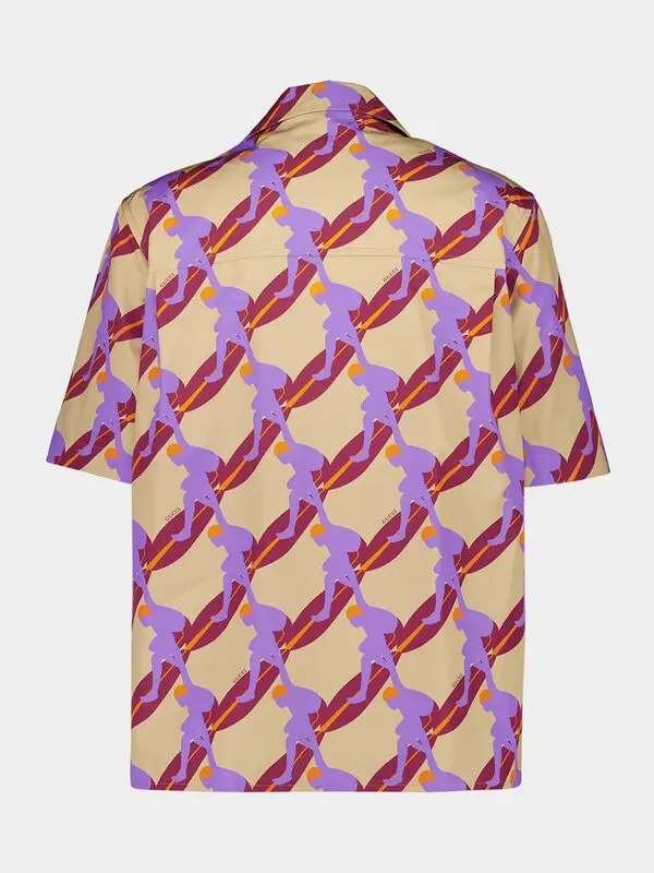 Gucci Beige Printed Cotton Shirt