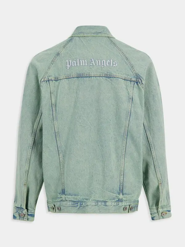 Palm Angels Overdyed Loose Denim Jacket - Blue