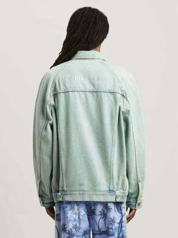 Palm Angels Overdyed Loose Denim Jacket - Blue