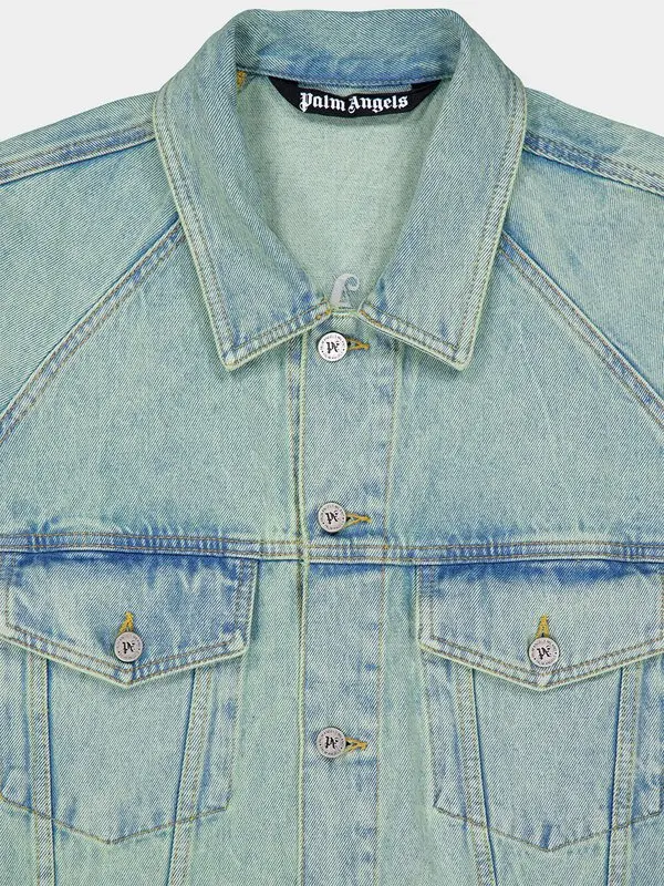 Palm Angels Overdyed Loose Denim Jacket - Blue