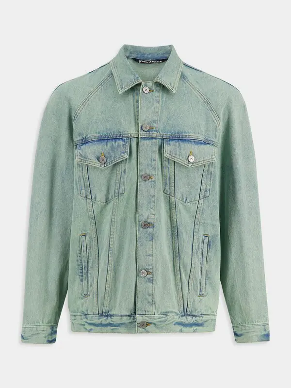 Palm Angels Overdyed Loose Denim Jacket - Blue