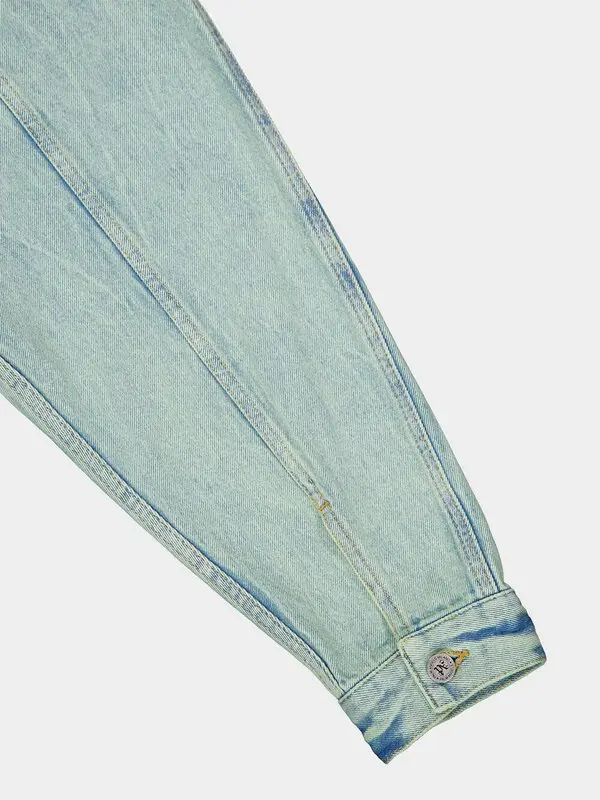 Palm Angels Overdyed Loose Denim Jacket - Blue