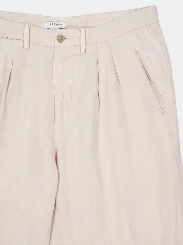 Boglioli Linen Straight Fit Trousers