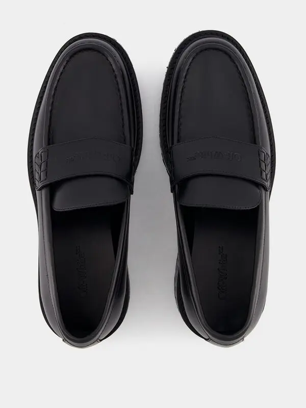 Off-White Leather Loafers With Debossed Logo