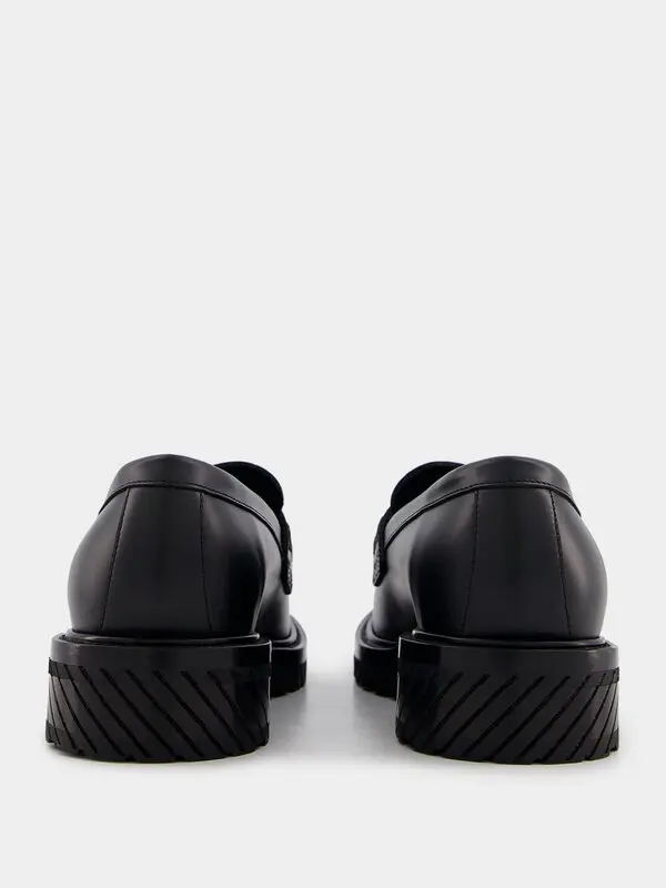 Off-White Leather Loafers With Debossed Logo