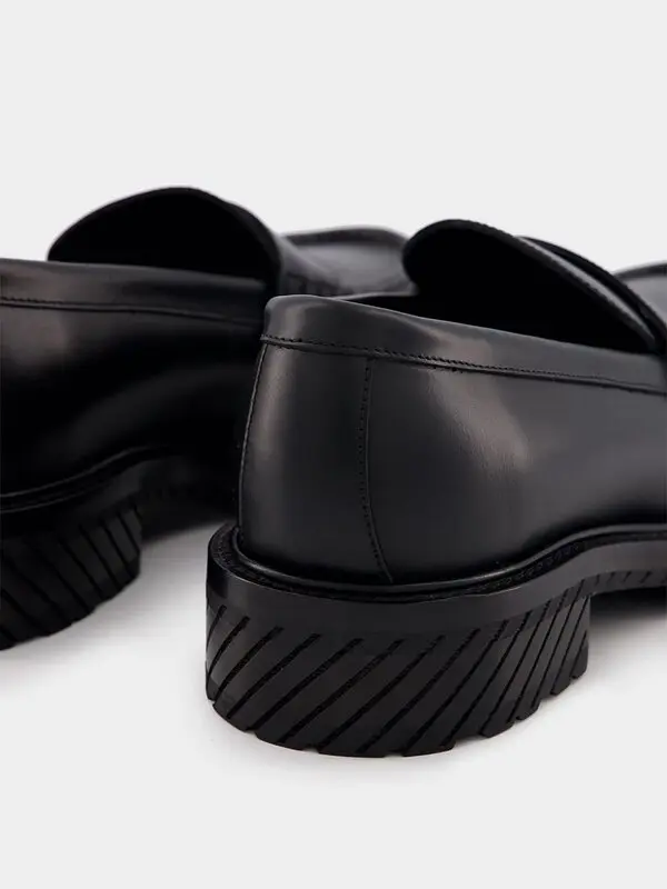 Off-White Leather Loafers With Debossed Logo