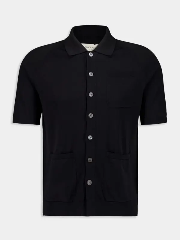 PIACENZA CASHMERE 1733 Short-sleeve Button-up Shirt - Black