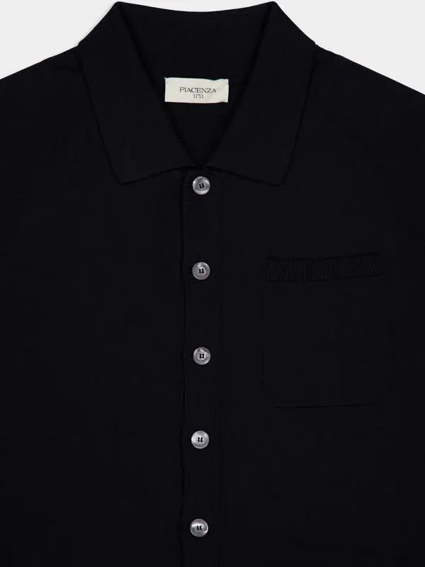PIACENZA CASHMERE 1733 Short-sleeve Button-up Shirt - Black