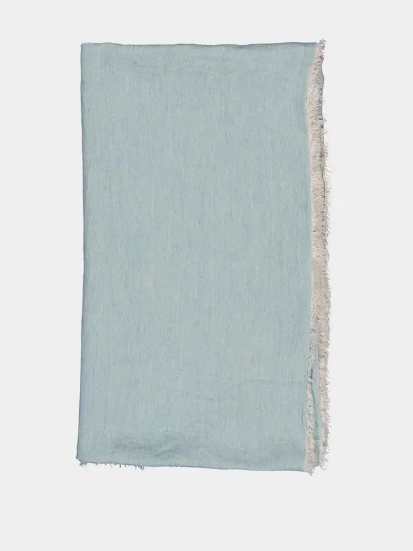 Maison De Vacances Crumpled Washed Linen Throw - Blue