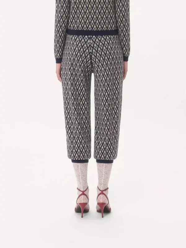 Valentino Garavani Jacquard Wool Knit Trousers