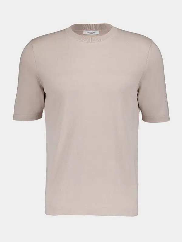 Boglioli Cotton-silk Blend T-shirt - Beige