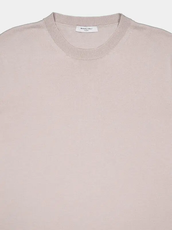 Boglioli Cotton-silk Blend T-shirt - Beige