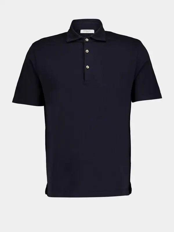 Boglioli Navy Polo Shirt - Blue