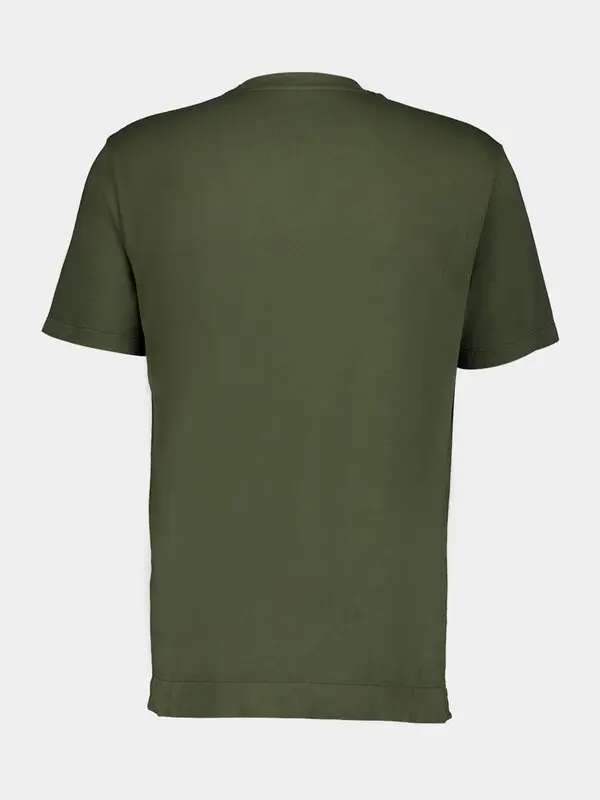 Boglioli Olive Cotton Crew Neck T-shirt - Green