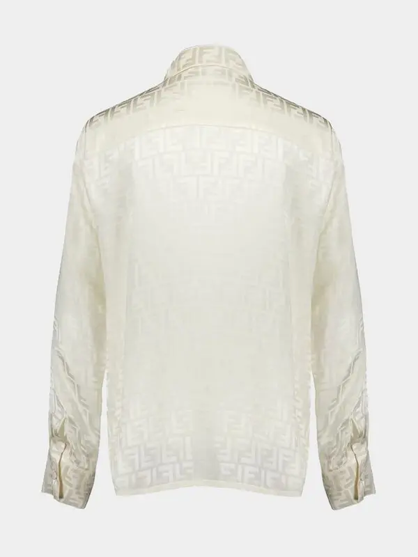 Fendi Ff Motif Silk Shirt - Cream