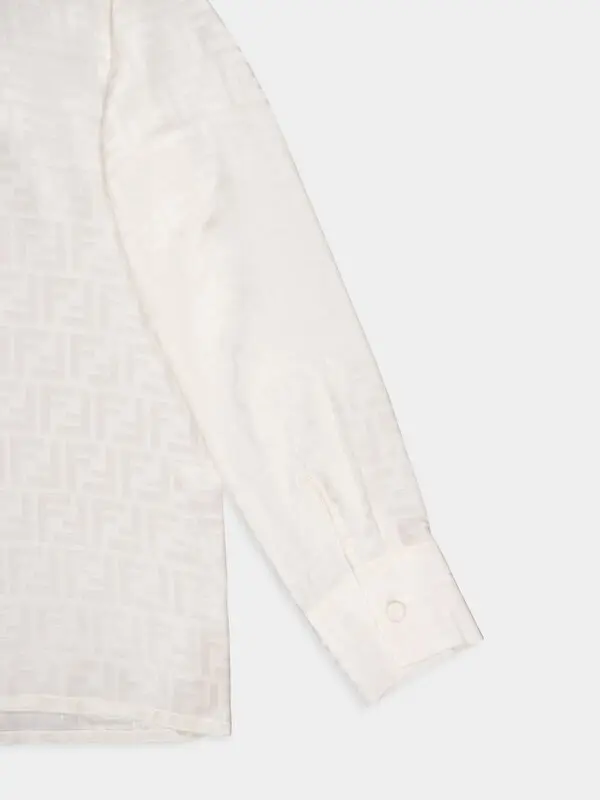 Fendi Ff Motif Silk Shirt - Cream
