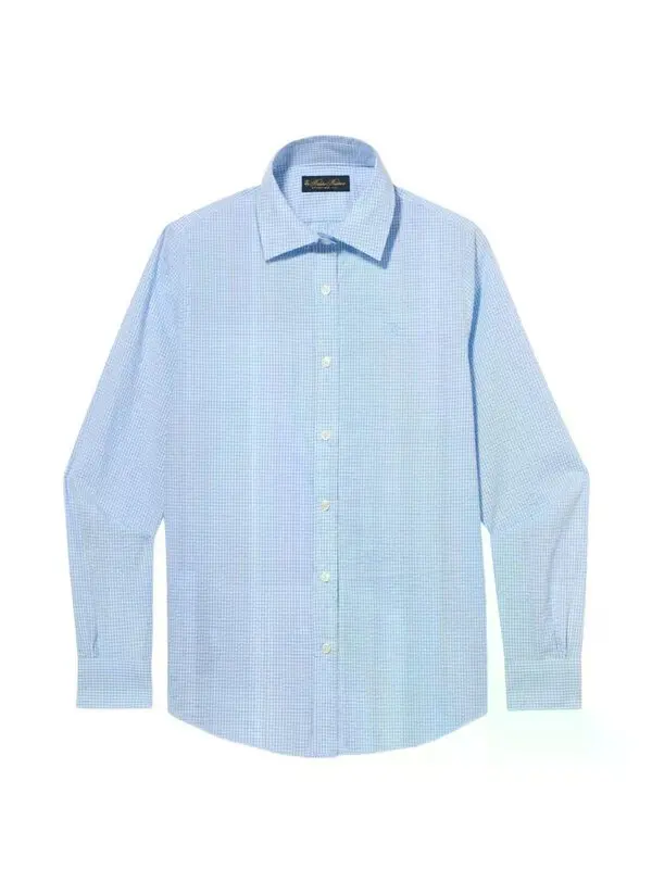 Brooks Brothers Logo-embroidered Micro-checked Shirt
