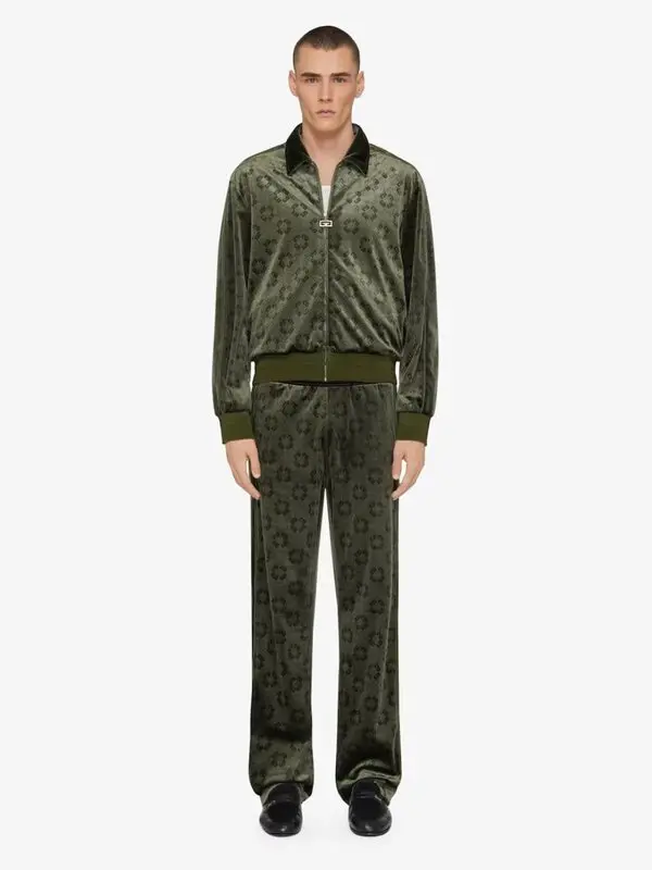 Givenchy Monogram Velvet Jogger Pants - Green