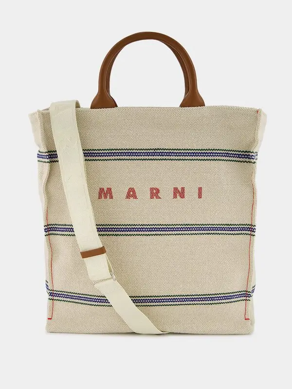 Marni Logo-print Canvas Tote Bag - Multicolour